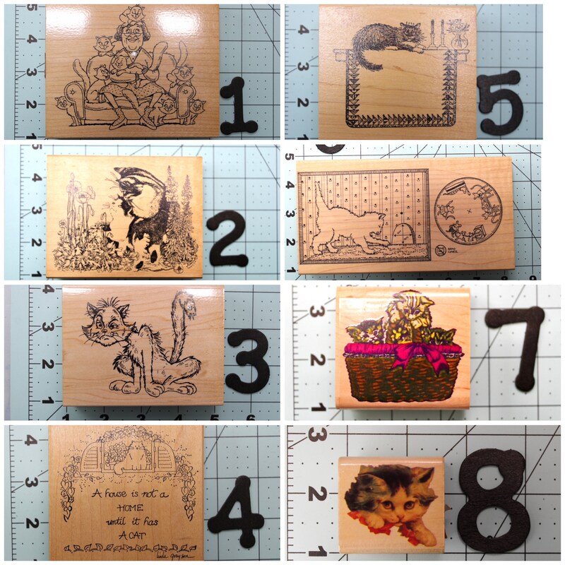 Cat Rubber Stamp - Etsy