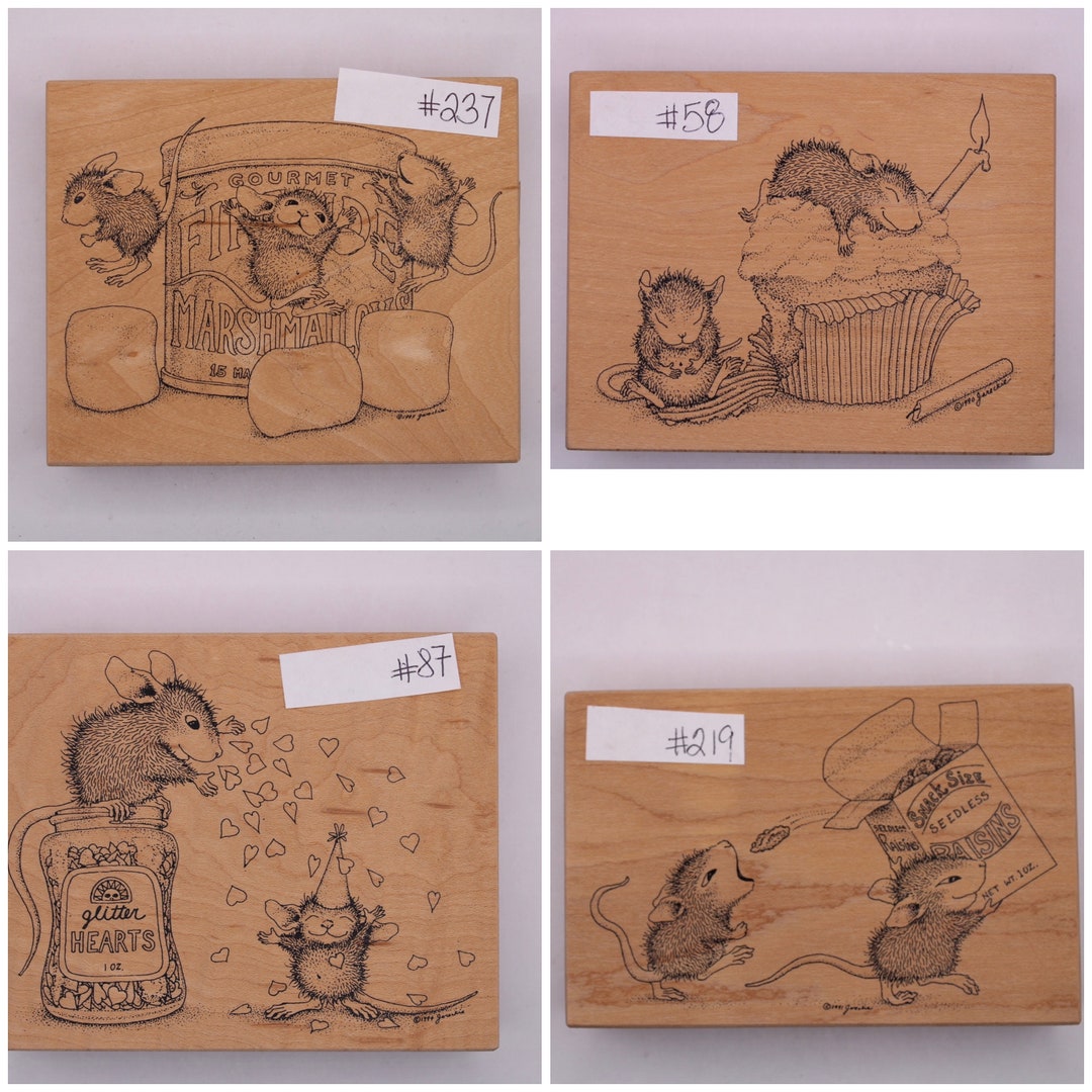 House Mouse Wood Mounted Rubber Stamps Vintage - Etsy