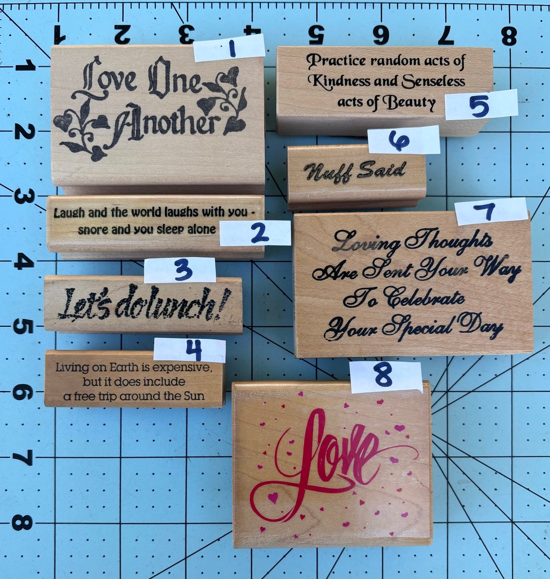 Verbiage - Card Sentiments - Wood Mounted Rubber Stamps Vintage - Etsy