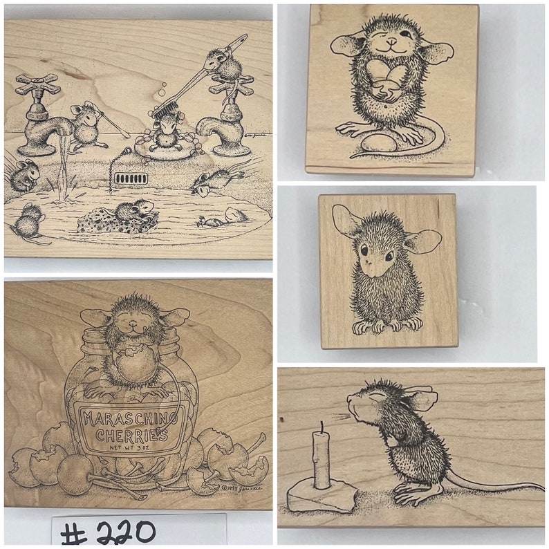 HOUSE MOUSE Wood Mounted Rubber Stamps vintage - Etsy