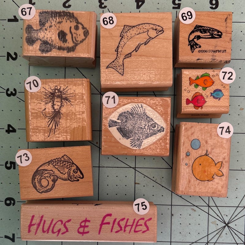 Fish Rubber Stamp - Etsy