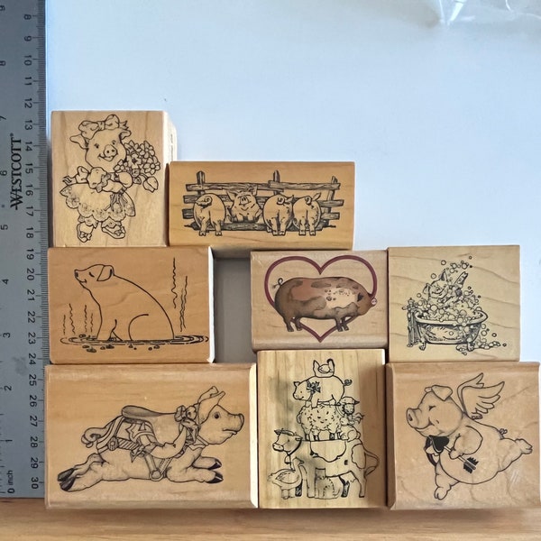 Pig Rubber Stamp - Etsy