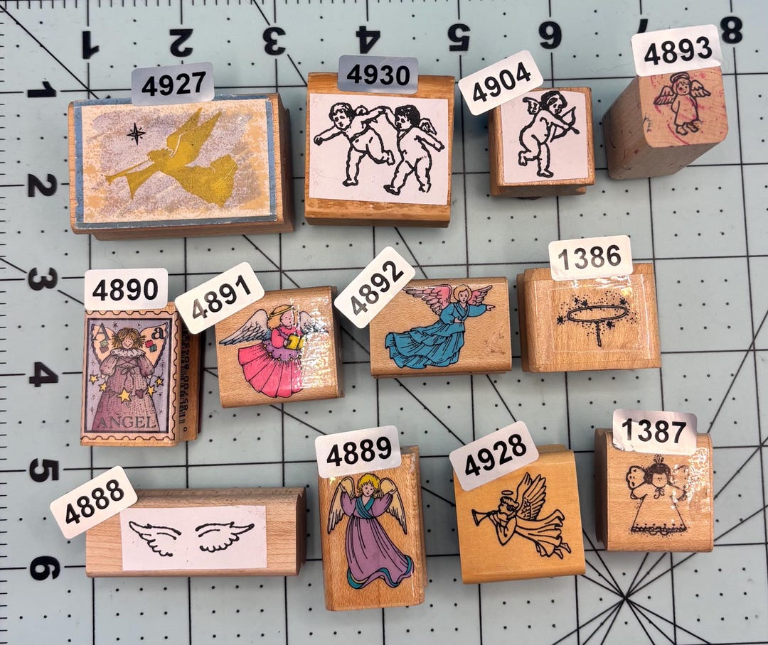 Angels Wood Mounted Rubber Stamps Vintage - Etsy