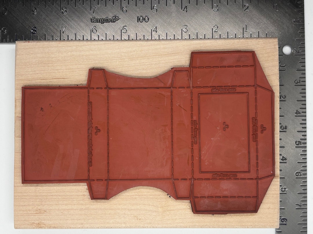 3D Box Picture Frame Box Template Stamp- - Wood Mounted Rubber Stamp ...