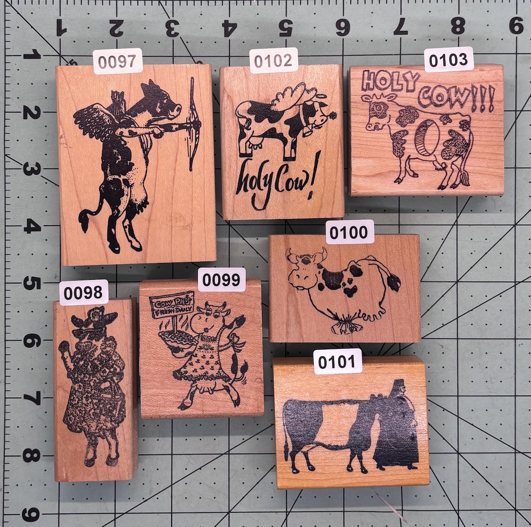 Cows Vintage Wood Mounted Rubber Stamps - Etsy