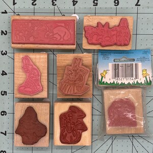 Rabbits Bunnies Easter Wood Mounted Rubber Stamps Vintage - Etsy