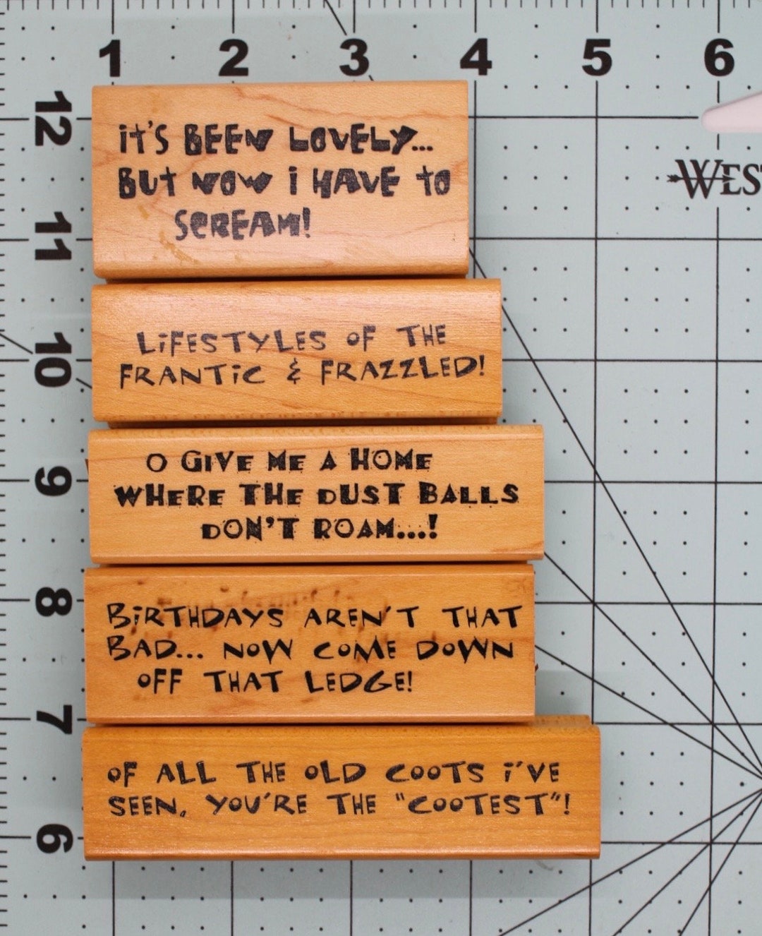 Verbiage Card Sentiments Old Age/birthday Wood Mounted Rubber Stamps ...