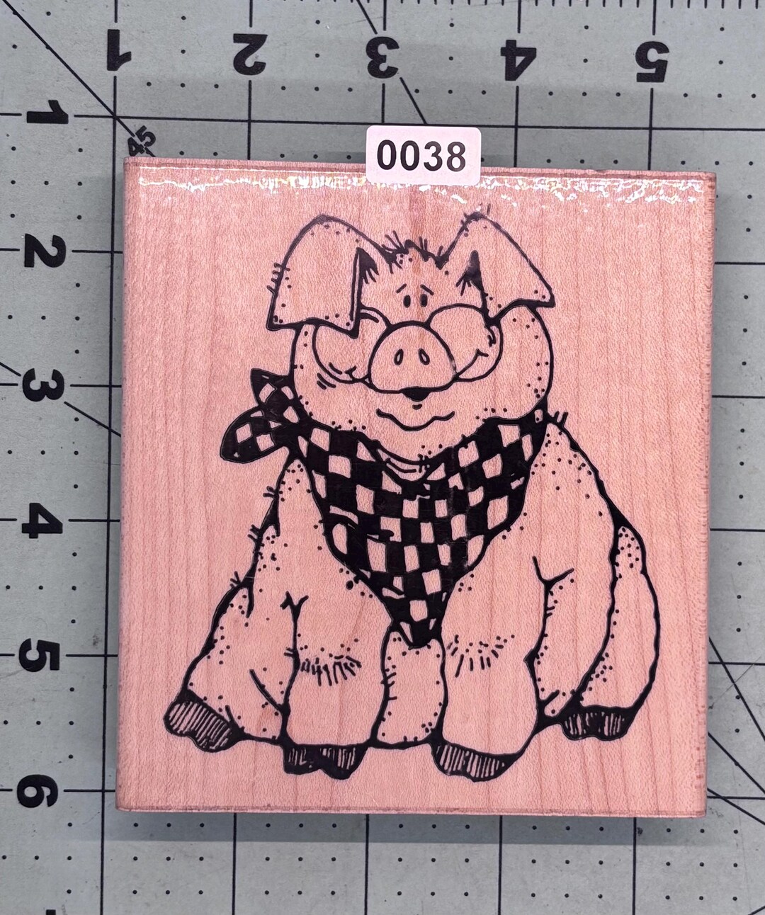 Pig Wood Mounted Rubber Stamp Vintage - Etsy