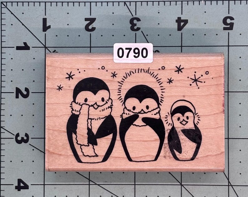 Penguin Vintage Wood Mounted Rubber Stamps - Etsy