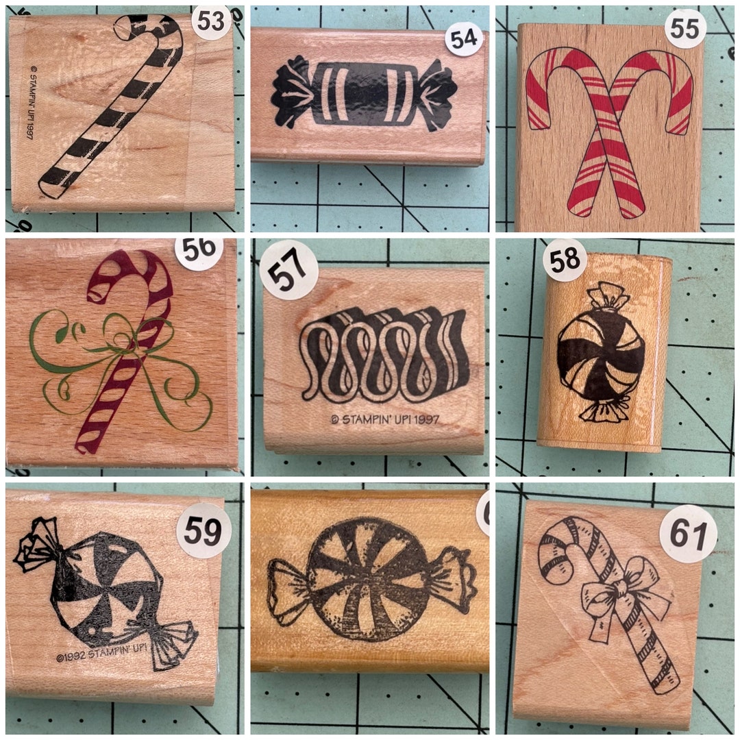 Christmas Candy Vintage Wood Mounted Rubber Stamps - Etsy