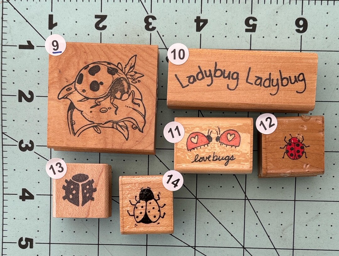 Ladybugs Wood Mounted Rubber Stamps Vintage - Etsy