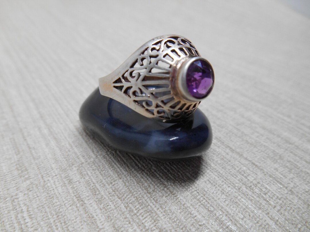 Vintage Silver Gold Plated Ring 875 Stamp Corundum STONE USSR - Etsy