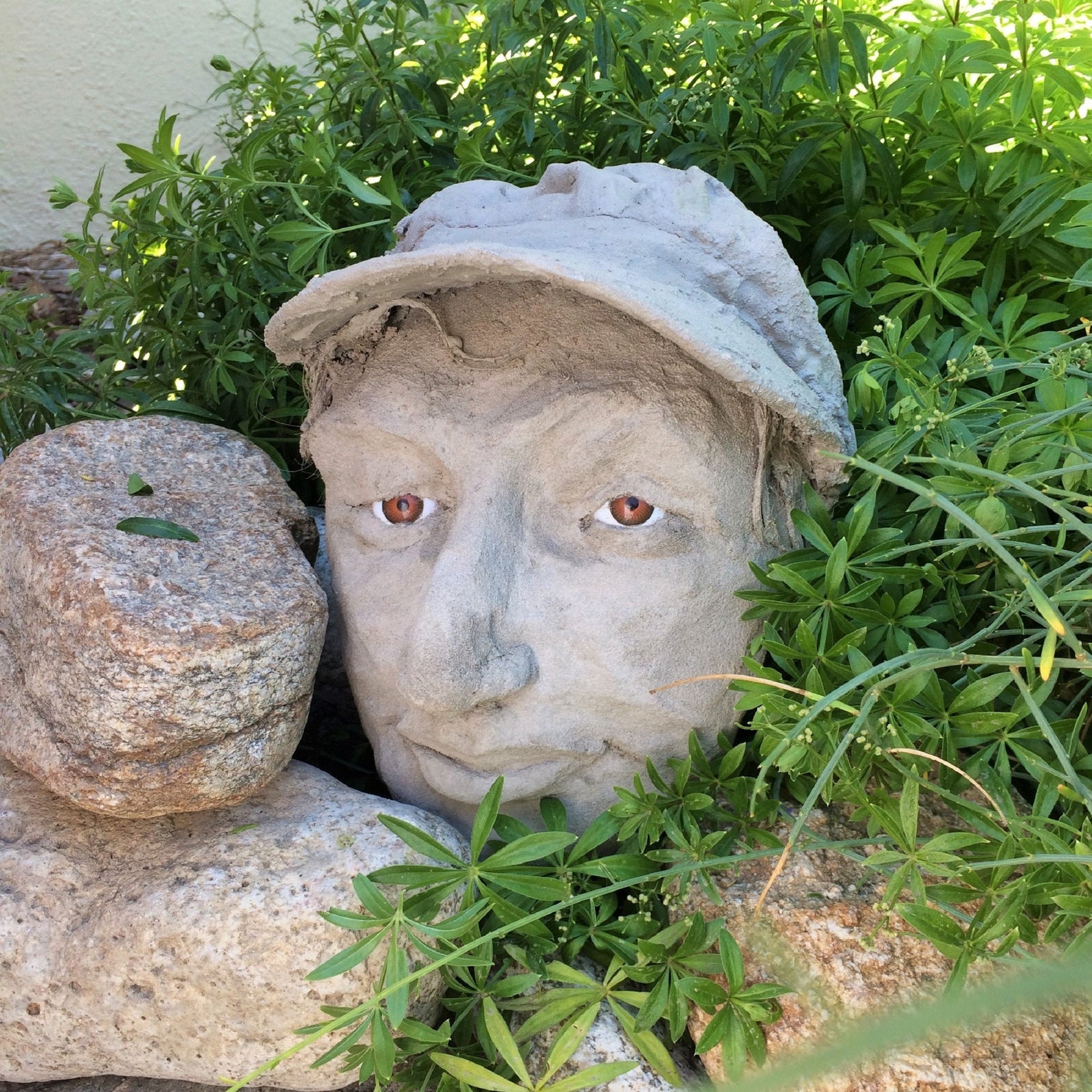 Garden Sculpture Concrete Face Outdoor Sculpture - Etsy