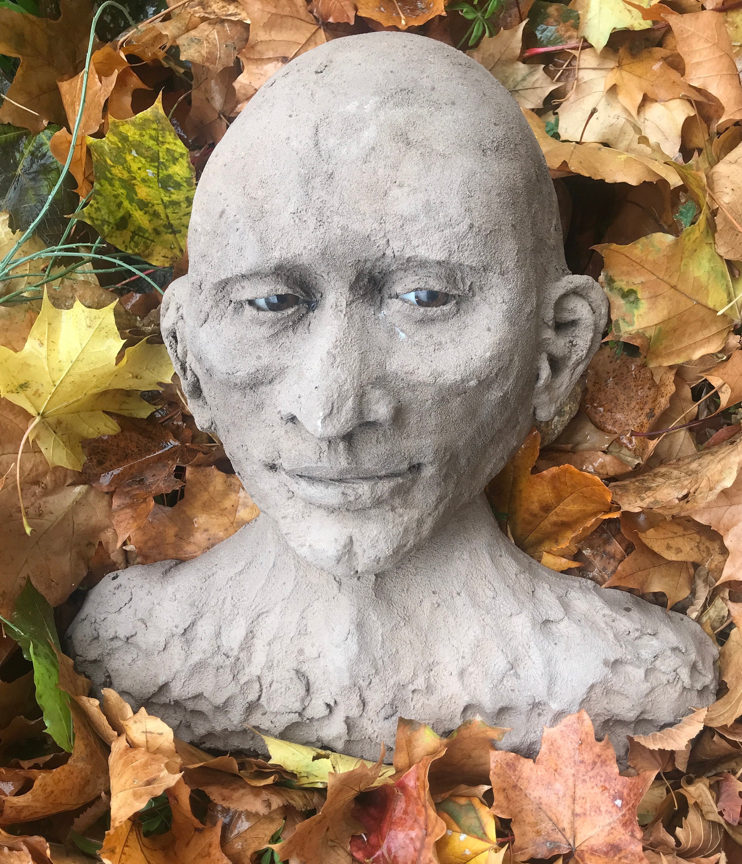 Garden Sculpture | Concrete Face | Outdoor Wall Art | Outdoor Sculpture ...