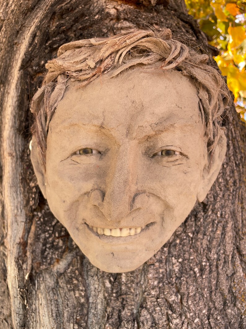 Original Concrete Sculpture | Cement Face | Hangable Indoor Outdoor ...