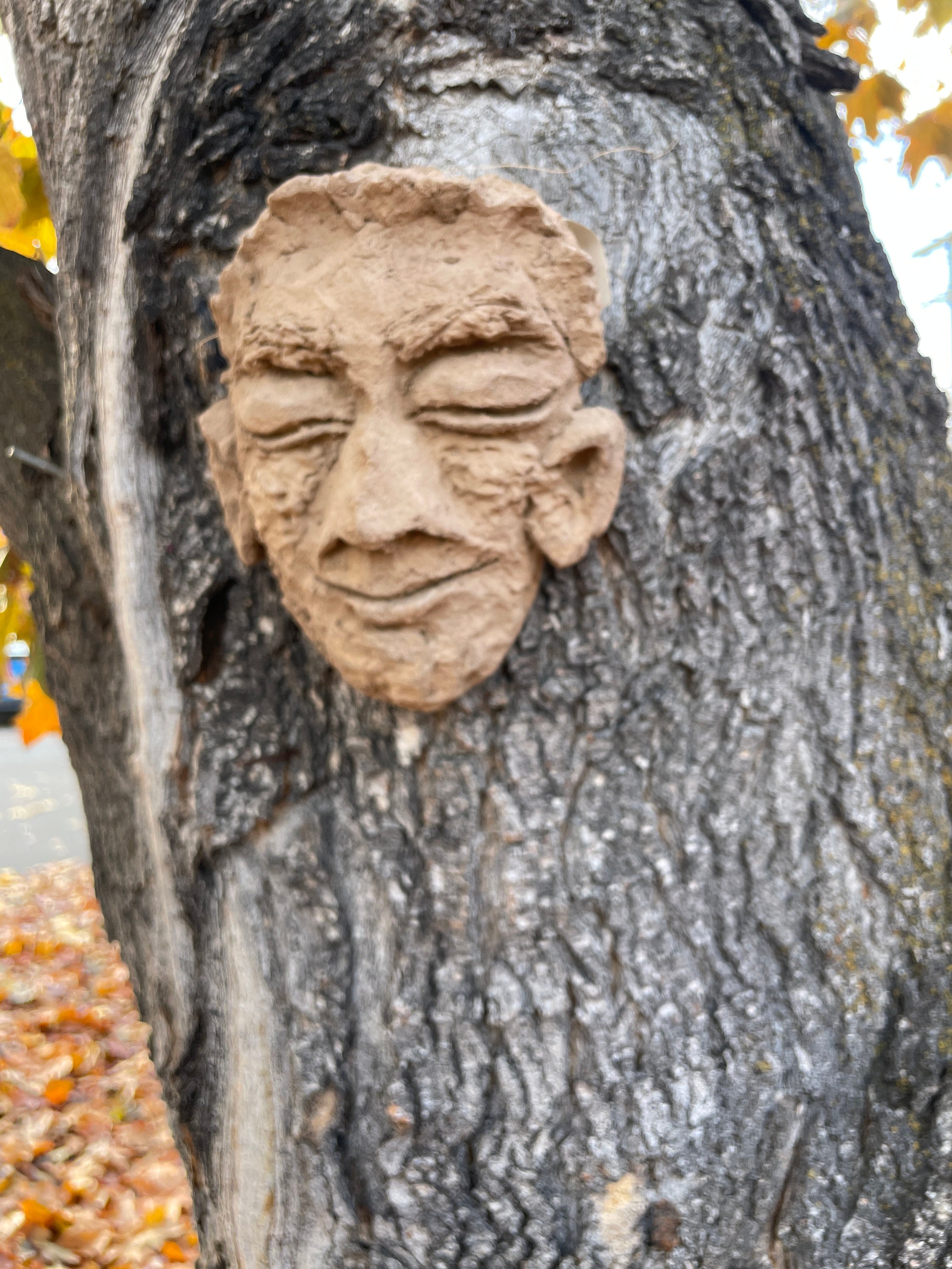 Garden Sculpture Concrete Face Outdoor Sculpture Garden Art Concrete ...