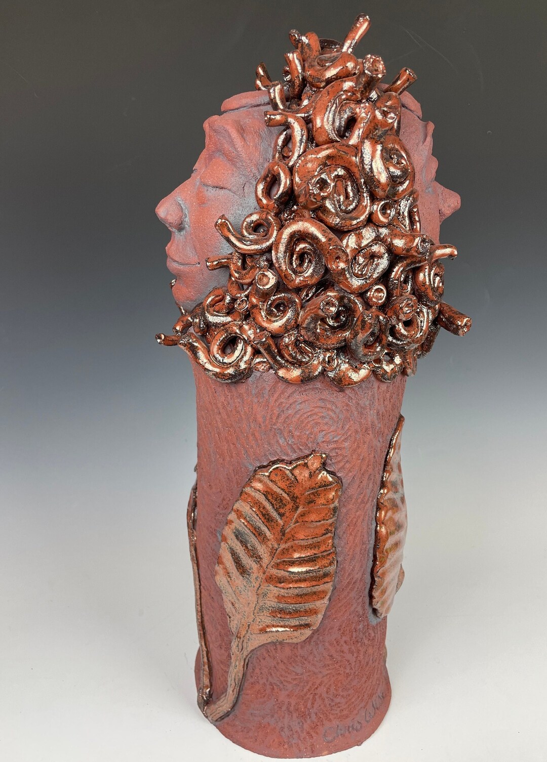 Conscious and Unconscious Clay Sculpture \ Contemplative Face \ One of ...