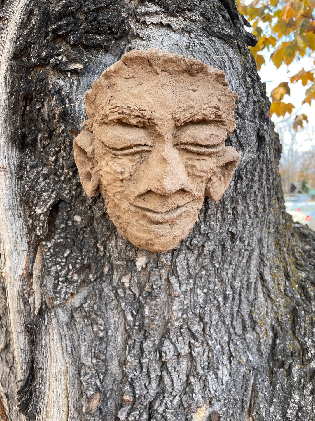 Garden Sculpture Concrete Face Outdoor Sculpture Garden Art Concrete ...