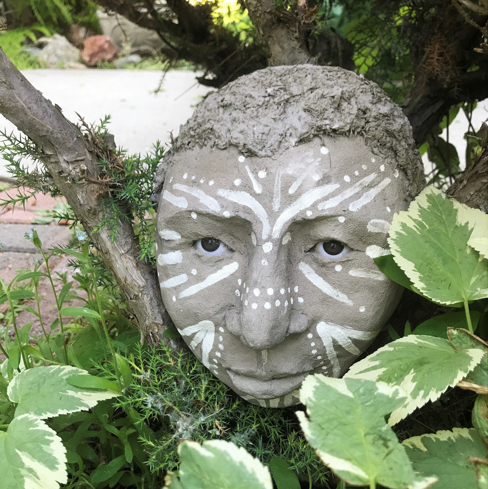 Aboriginal Sculpture | Concrete Face | Garden Decor | Wall Sculpture ...