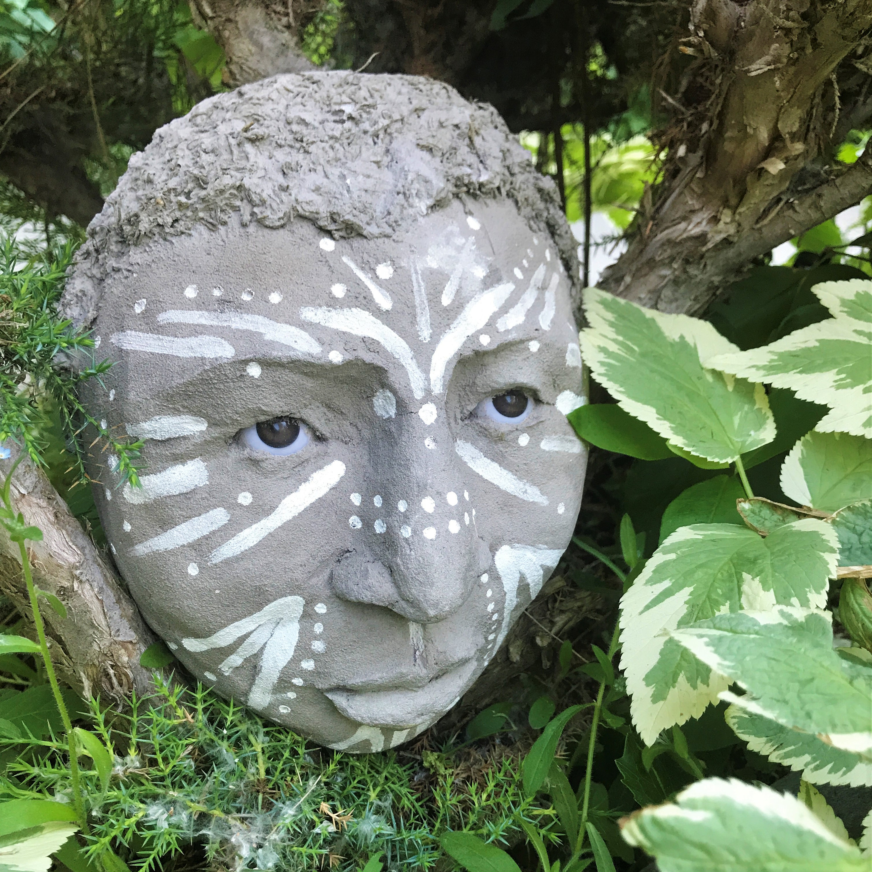 Aboriginal Sculpture | Concrete Face | Garden Decor | Wall Sculpture ...