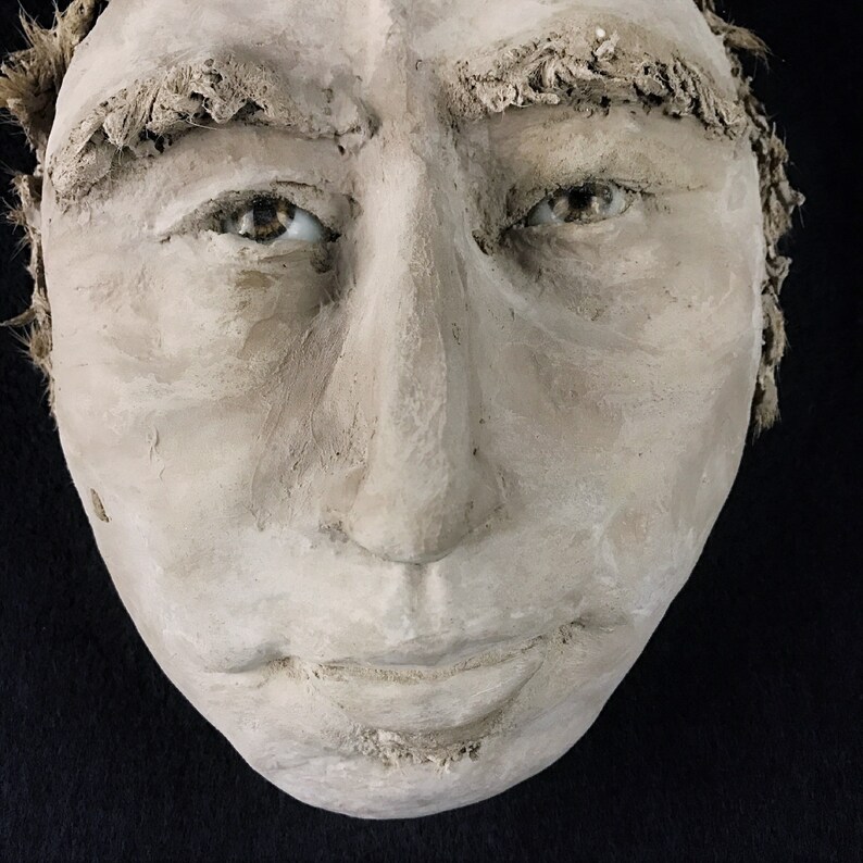 Hum Garden Sculpture Concrete Face Garden Decor Wall - Etsy