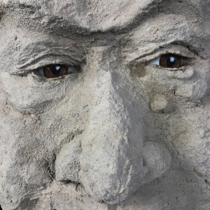 Garden Concrete Face Sculpture | Rock Gardens or Stacking in Walls ...