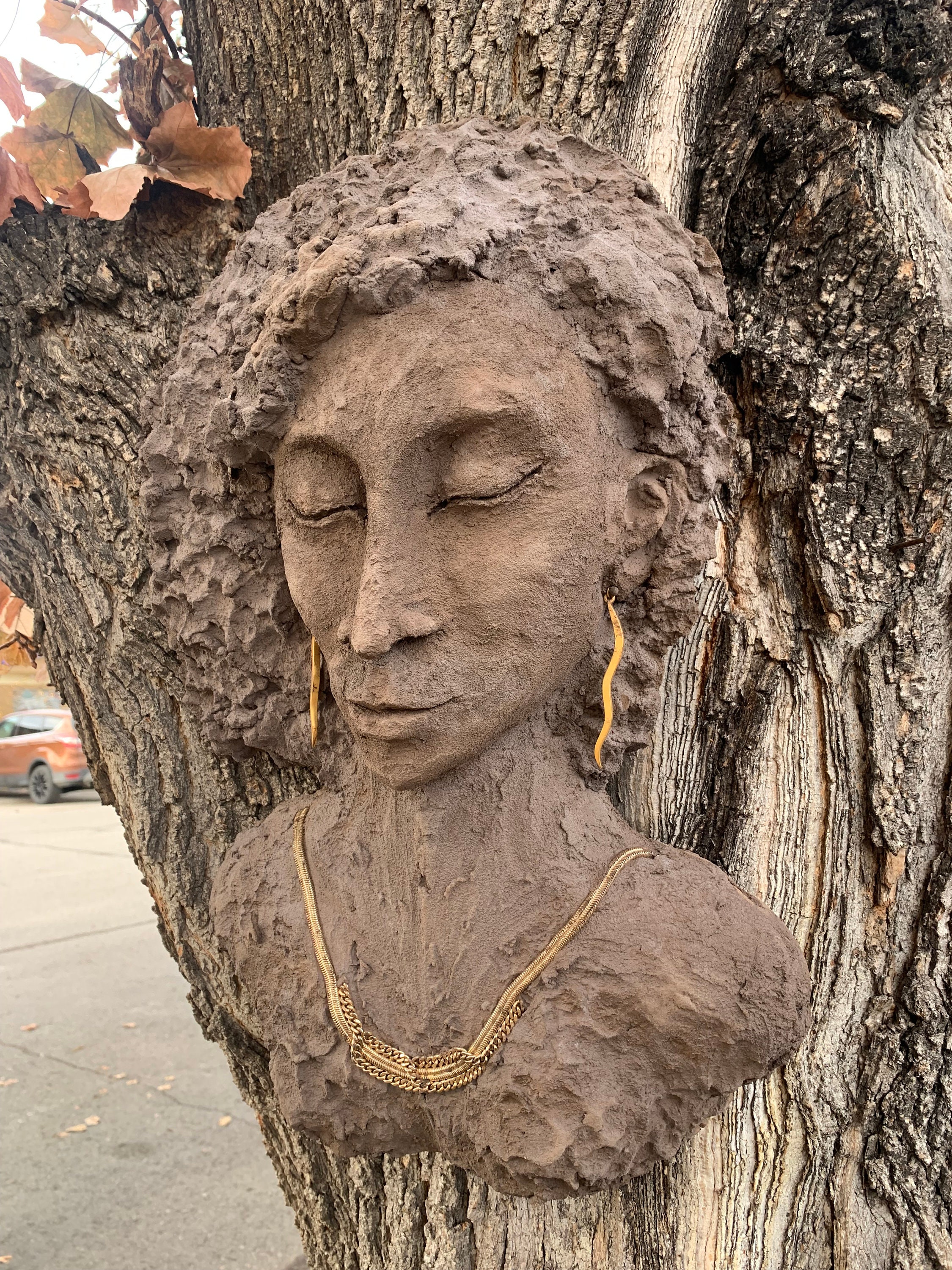 Outdoor Concrete Sculpture / Wall Art Figurative Decor / Garden Art ...