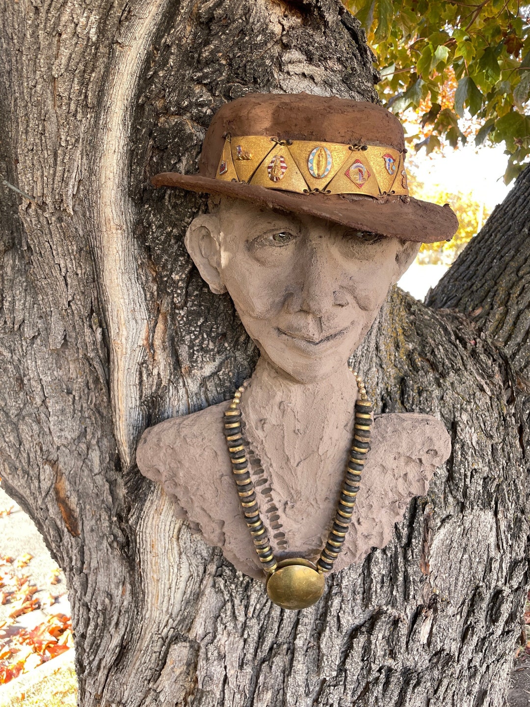 Garden Sculpture | Cement Face | Face Sculpture | Outdoor Wall Art ...