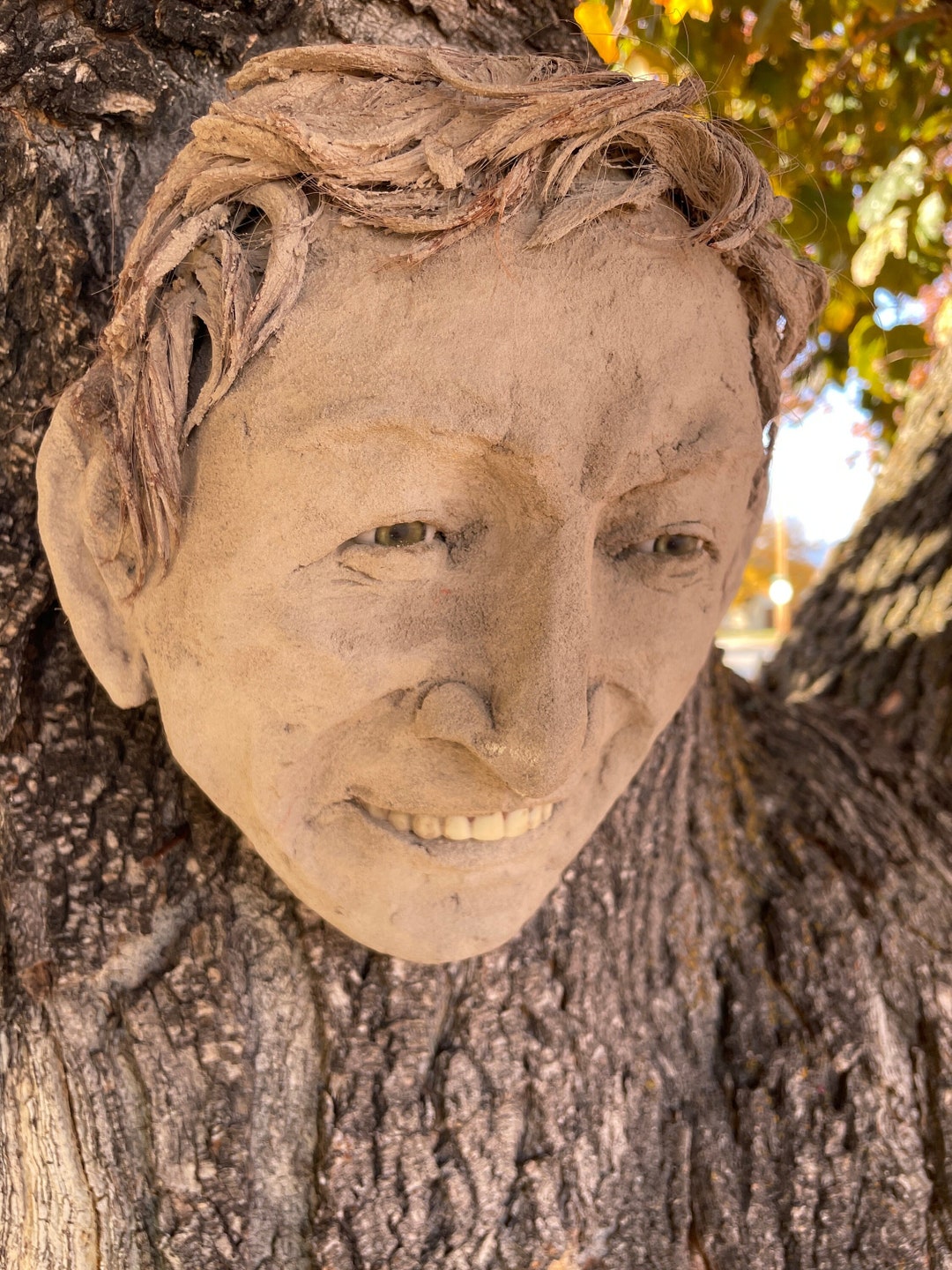 Original Concrete Sculpture | Cement Face | Hangable Indoor Outdoor ...