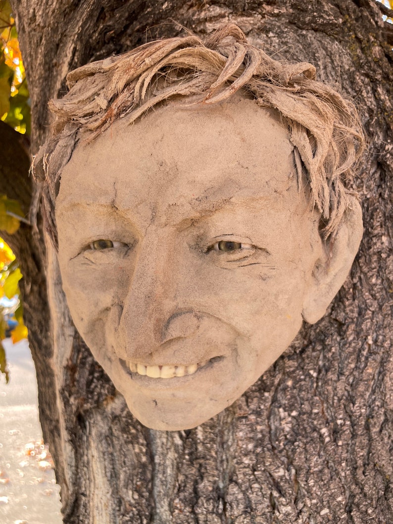 Original Concrete Sculpture | Cement Face | Hangable Indoor Outdoor ...