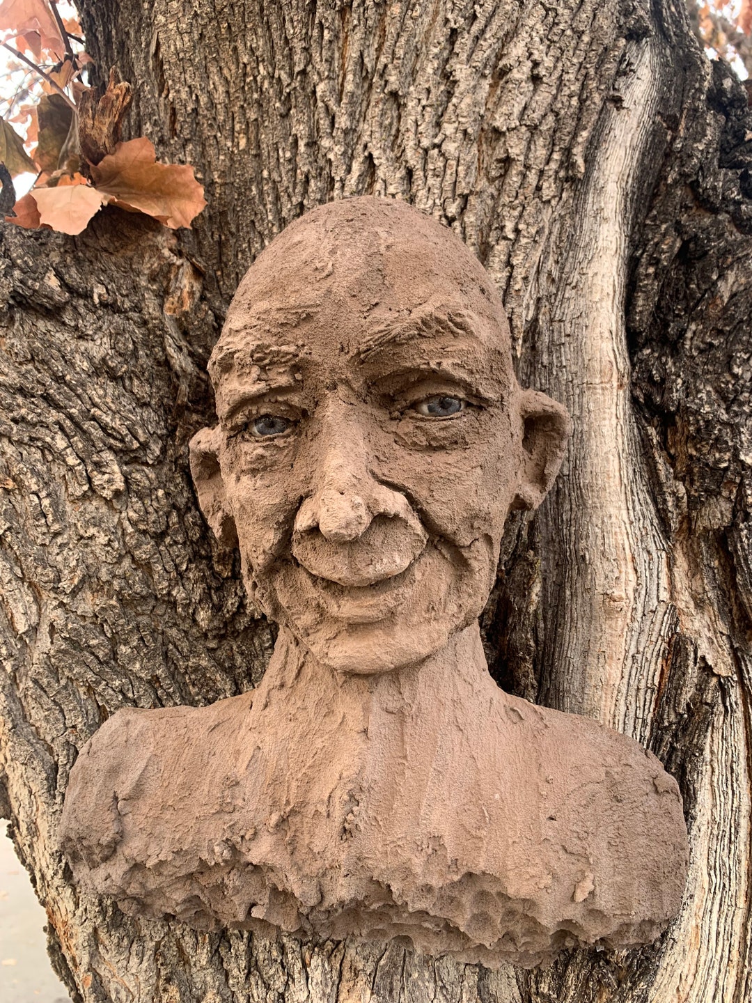 Art for the Garden Tree Faces Wall Sculpture Garden Sculpture Portrait ...