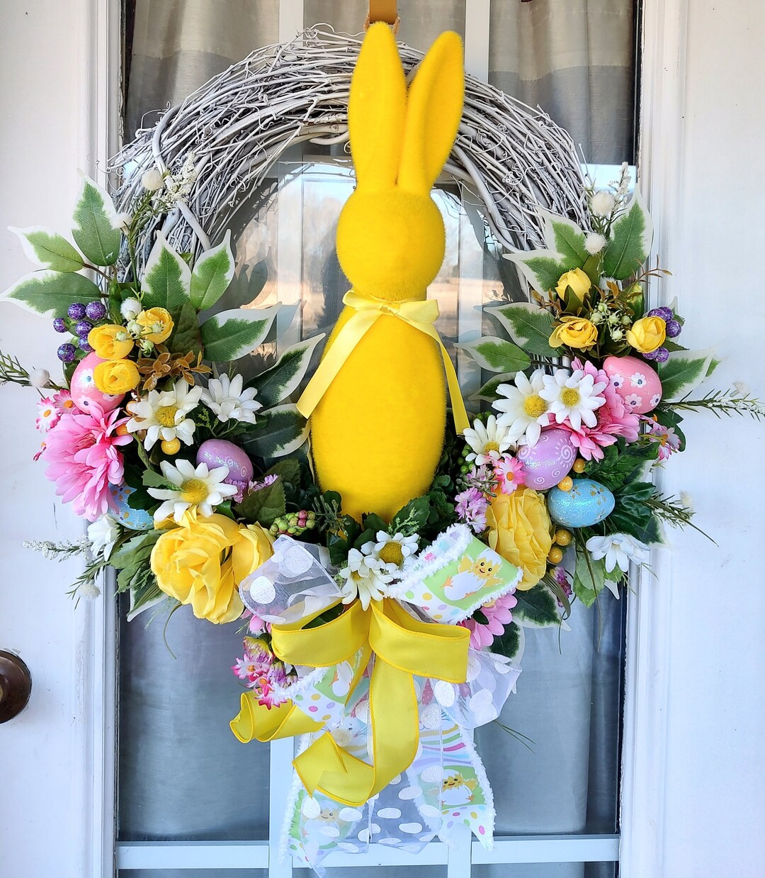 Easter Wreath for Front Door, Spring Wall Decor, Welcome Wreath, Easter ...