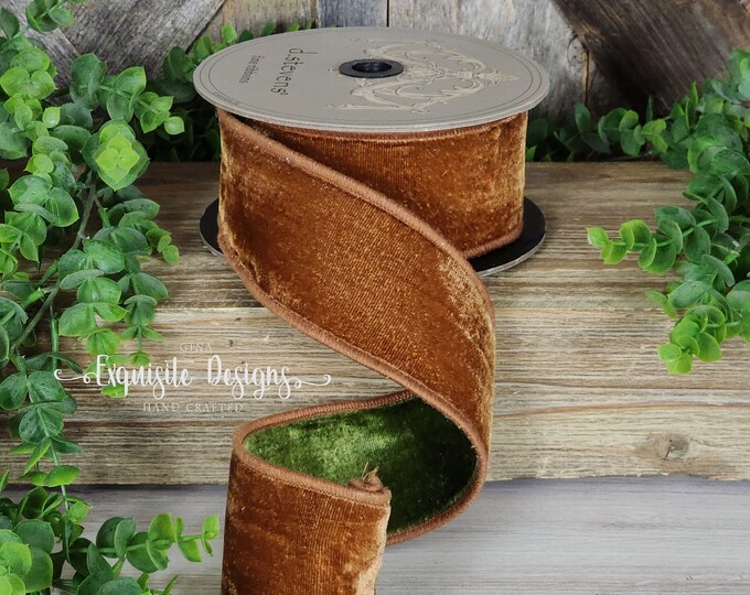 5 Yards, 2.5 Inch Wired Ribbon, Velvet Ribbon, Double Sided Ribbon ...