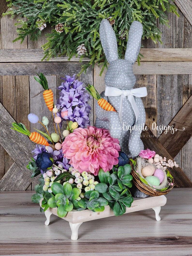 Easter Bunny Arrangement Bunny Decor Easter Decor Easter - Etsy