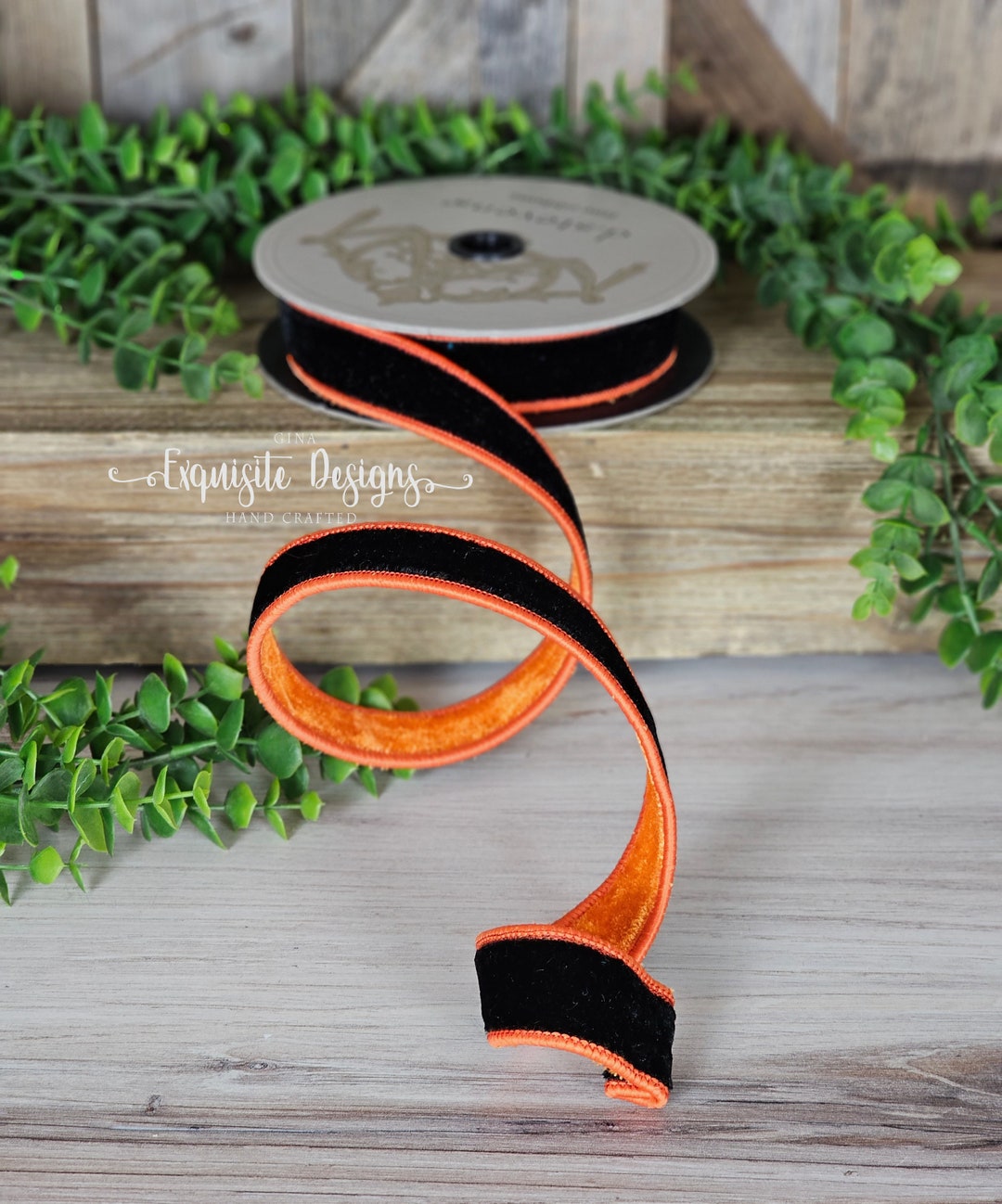 5 Yards, 1 Inch Wired Ribbon, Velvet Ribbon, Double Sided Ribbon, Black ...