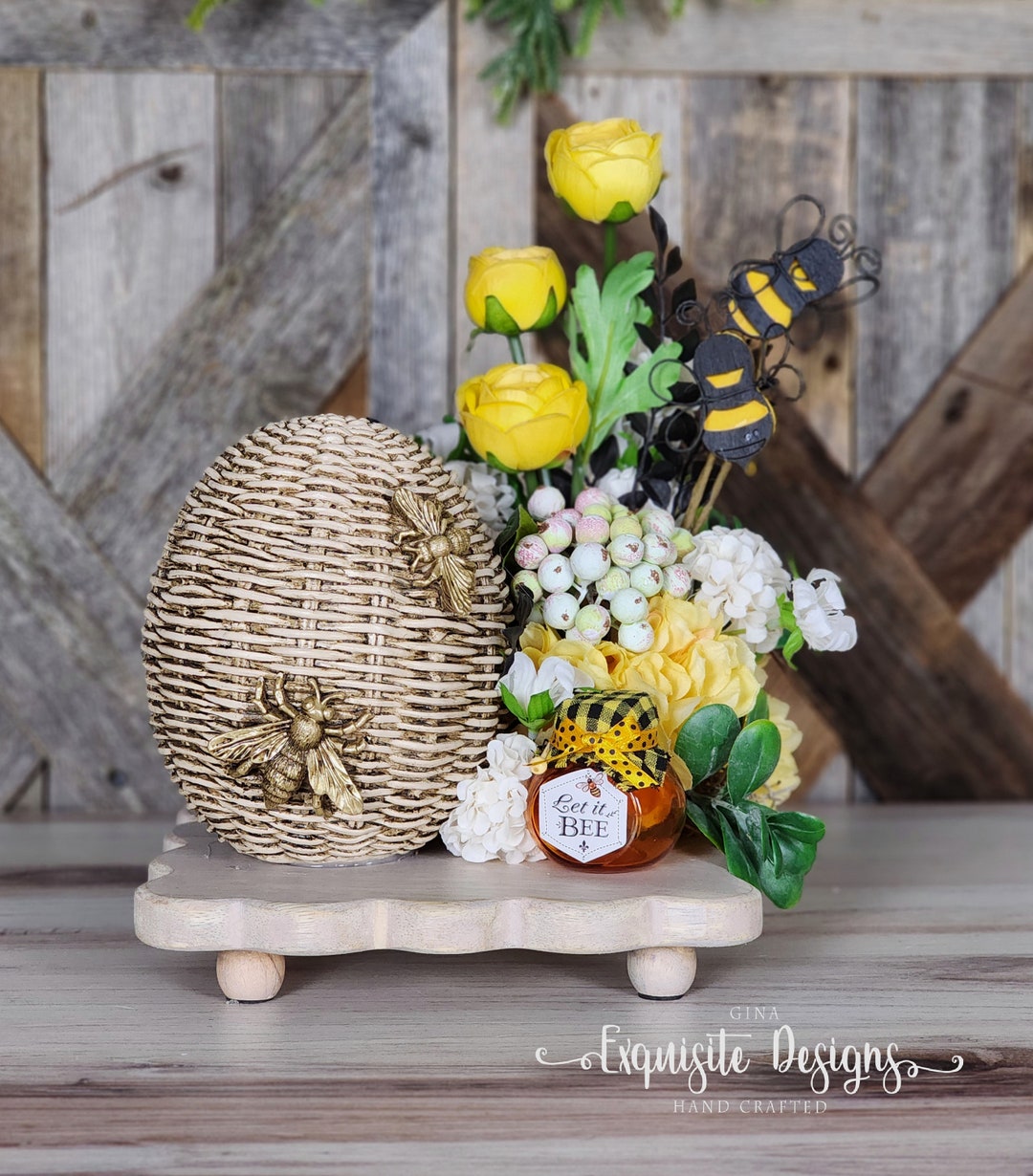 Bee Decor, Bee Arrangement, Spring Decor, Easter Decor, Spring Floral ...