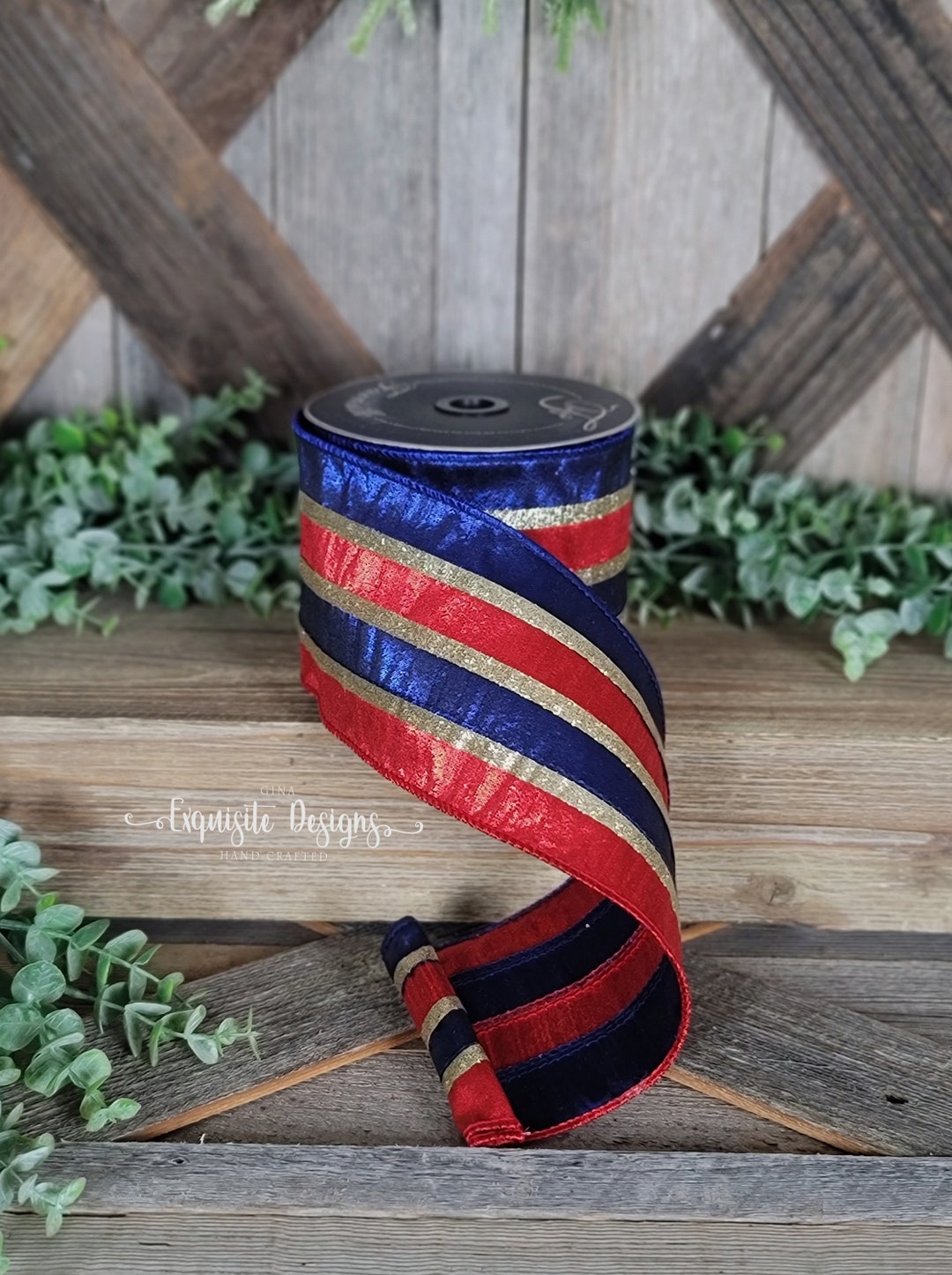 10 Yards, 4 Inch Wired Ribbon, Nutcracker Ribbon, Glittered Ribbon ...