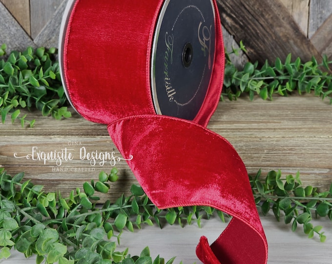 5 Yards, 4 Inch Wired Ribbon, Velvet Ribbon, Purple, Jeweled Ribbon ...