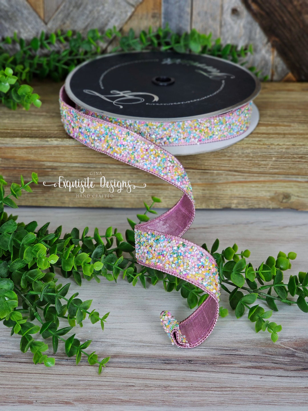 10 Yards 1 Inch Wired Ribbon Sprinkle Ribbon Festive - Etsy