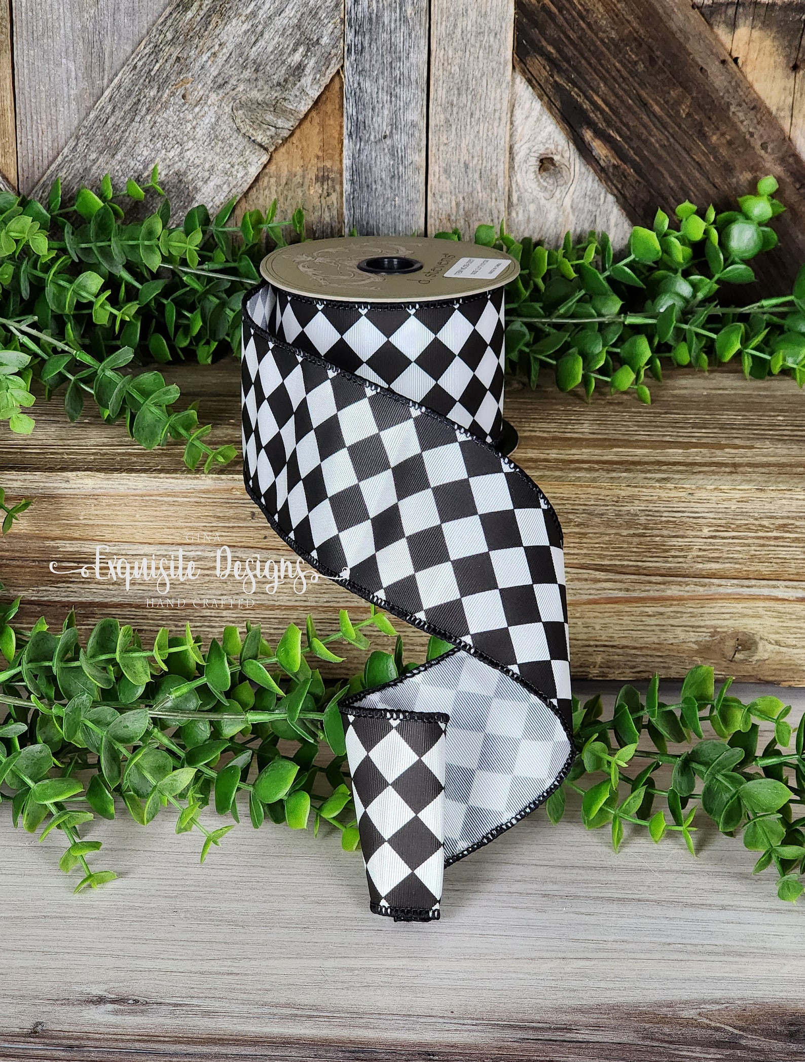 10 Yards, 2.5 Inch Ribbon, Checkerboard Ribbon, Black and White Ribbon ...