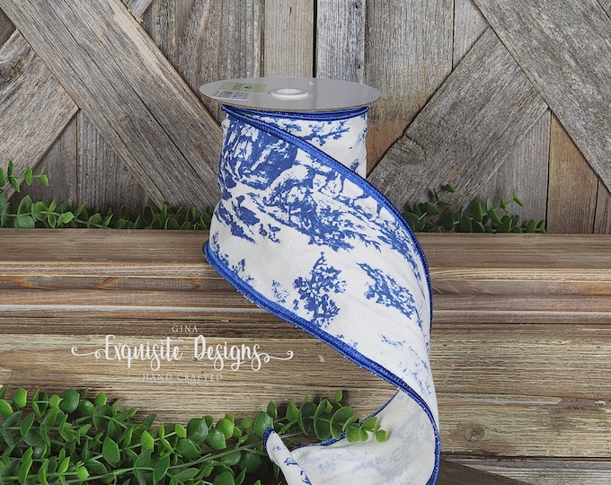 5 Yards, 4 Inch Wired Ribbon, Wired Ribbon, Designer's Ribbon, Spring ...