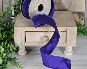 10 Yards, 1 Inch Wired Ribbon, Velvet Metallic, Emerald Ribbon, Wreath ...