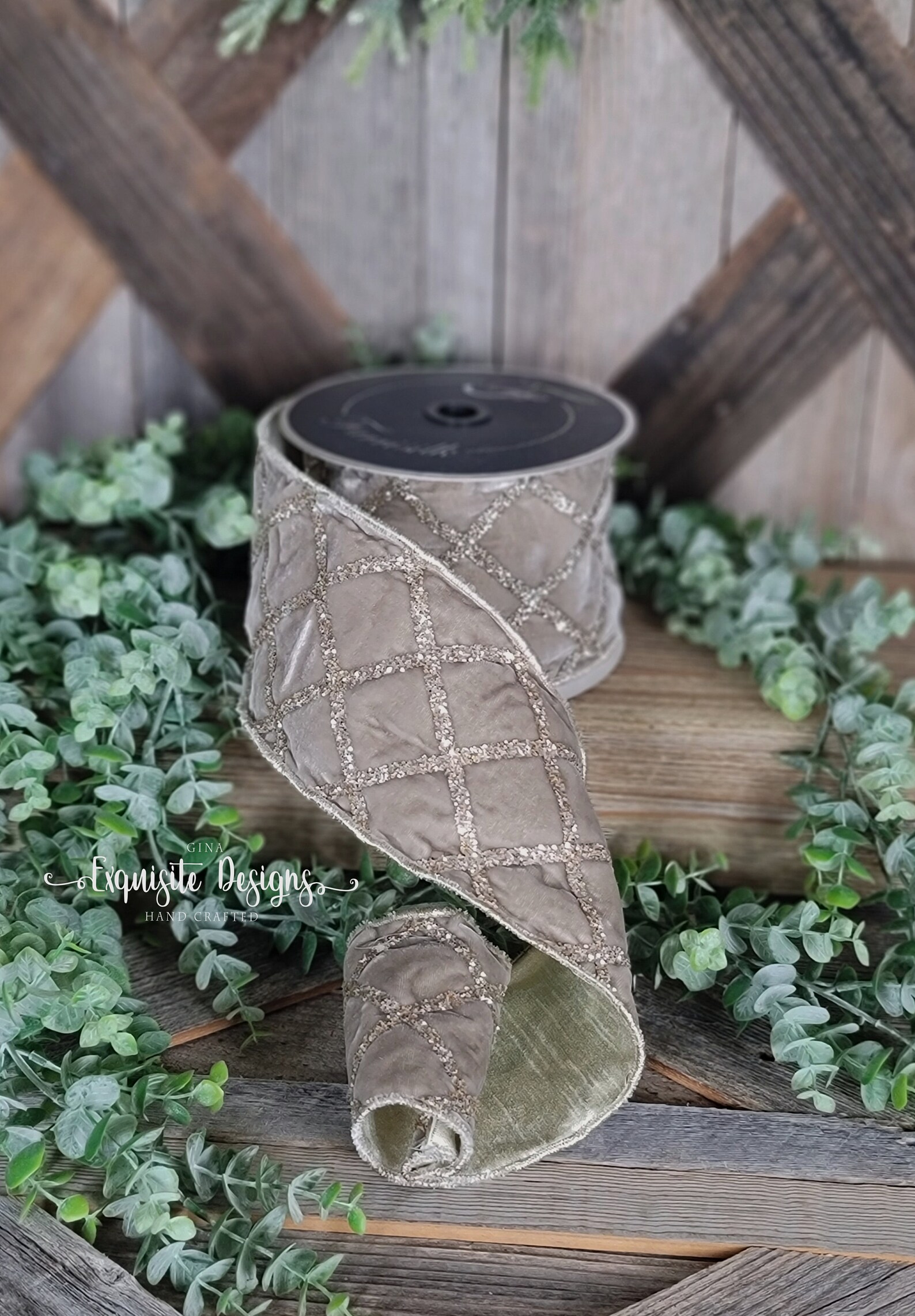 5 Yards 4 Inch Wired Ribbon Velvet Ribbon Platinum Ribbon - Etsy