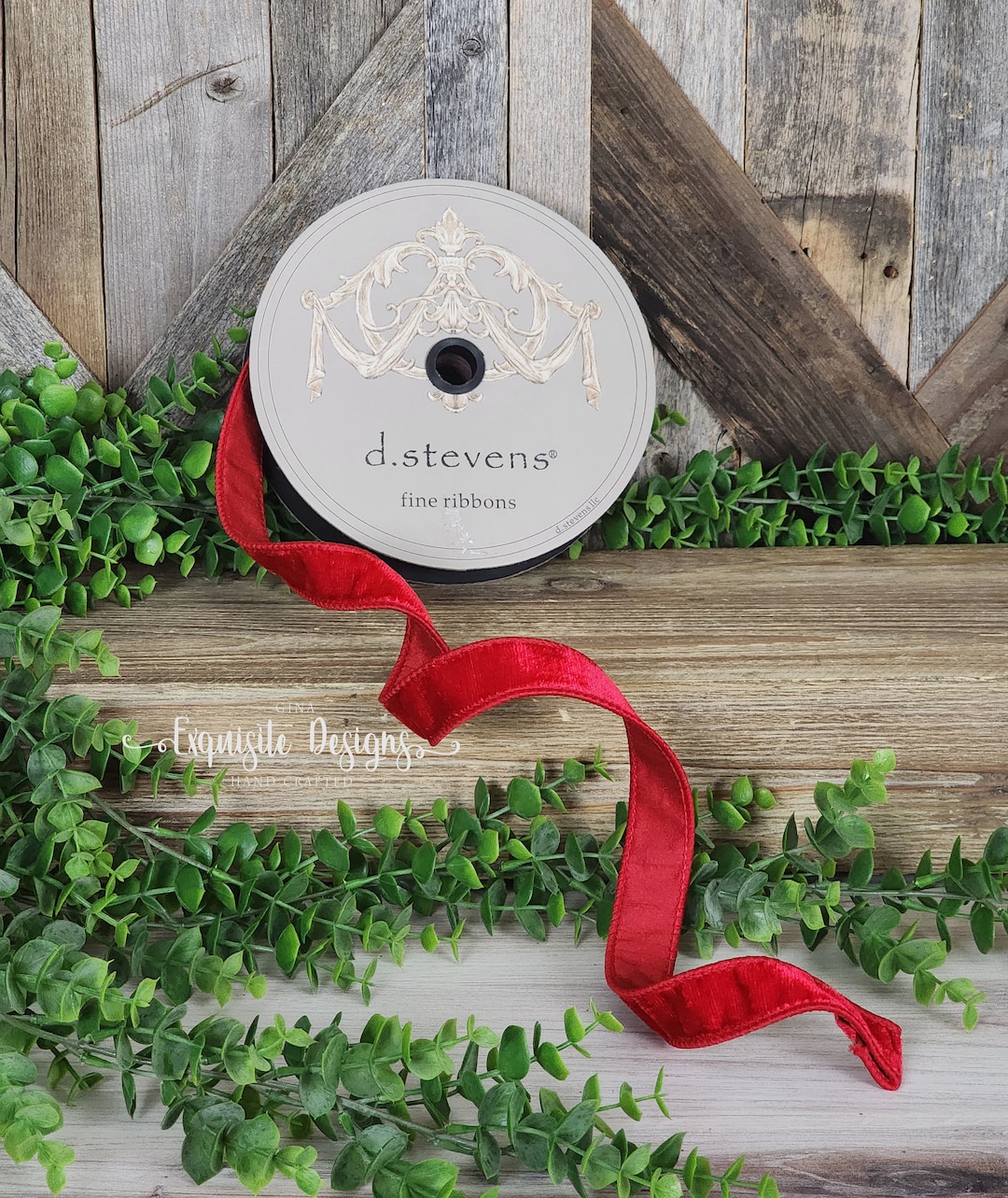 10 Yards, 1 Inch Wired Ribbon, Velvet Ribbon, Red Ribbon, Wreath ...