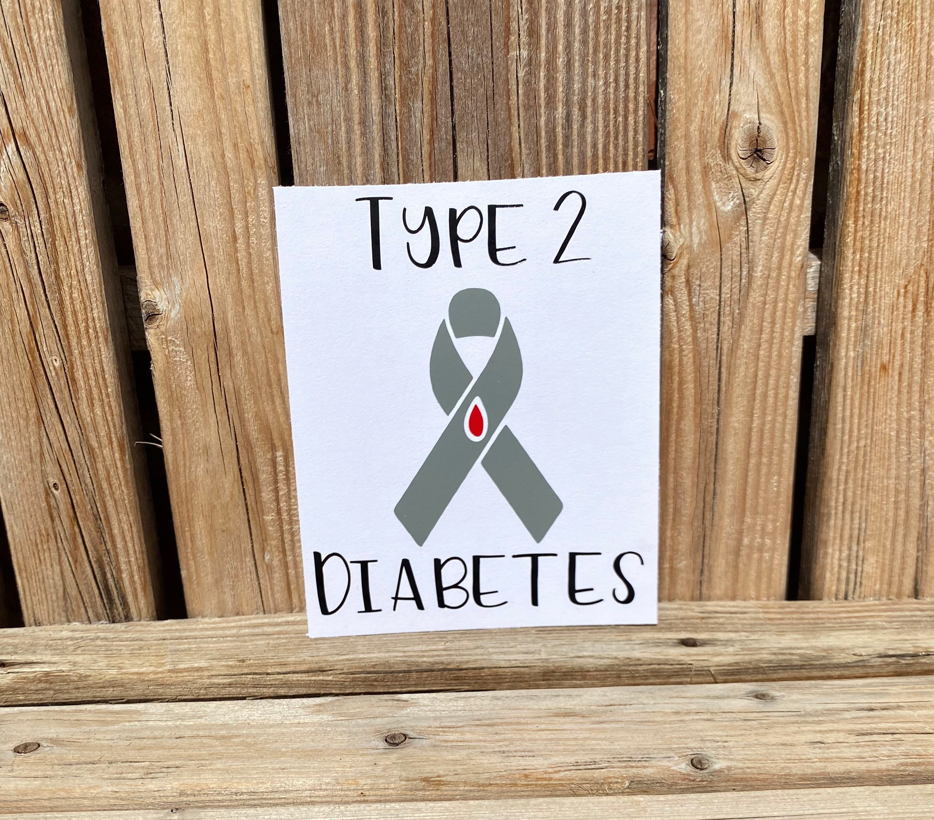 Type 2 Diabetes awareness ribbon decal with blood drop. Grey - Etsy.de