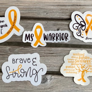 Multiple Sclerosis Sticker Pack| MS Awareness Sticker Pack| Orange MS ...