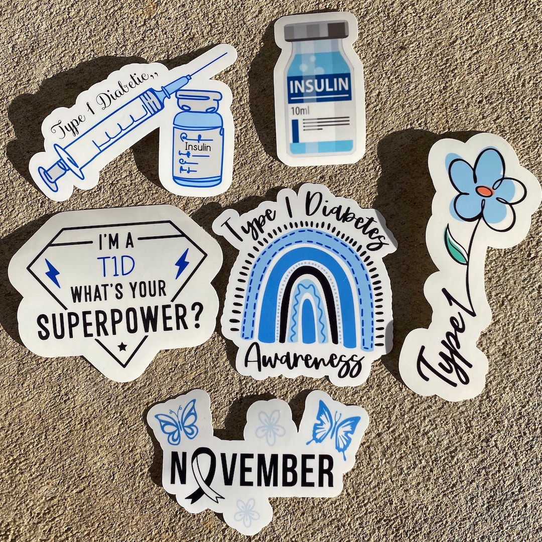 Type 1 Diabetes Awareness Month Sticker Pack| 6 Piece Sticker Pack ...