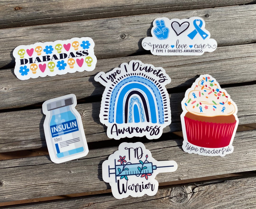 Type 1 Diabetes Sticker Pack| Type Onederful Sticker| Six Piece T1D ...