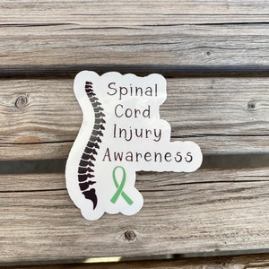 Spinal Cord Injury Awareness Sticker: Green Ribbon, Spine Graphic - Etsy