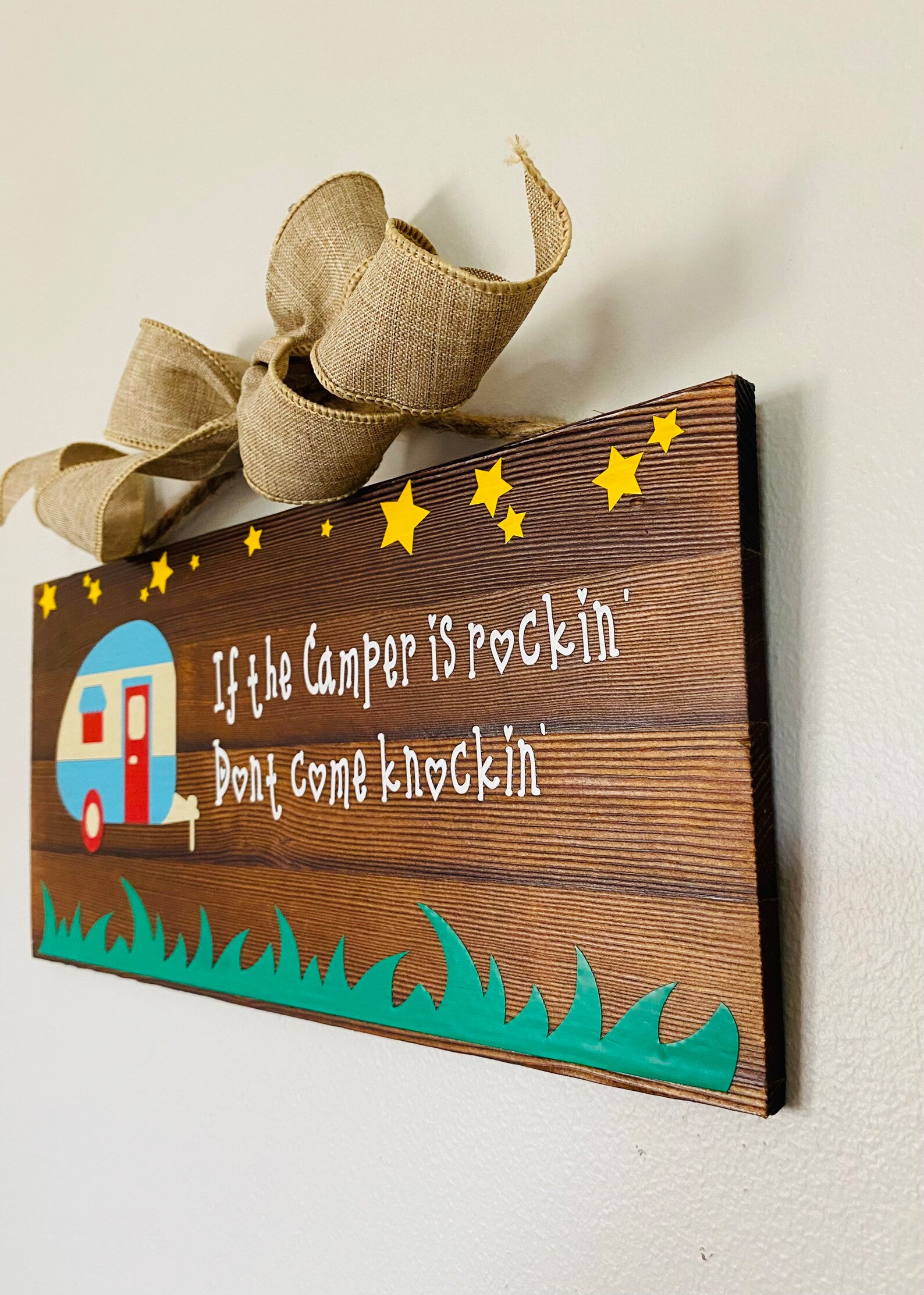 If the Camper is Rockin Sign Fun Camping Wood Sign RV Signs - Etsy